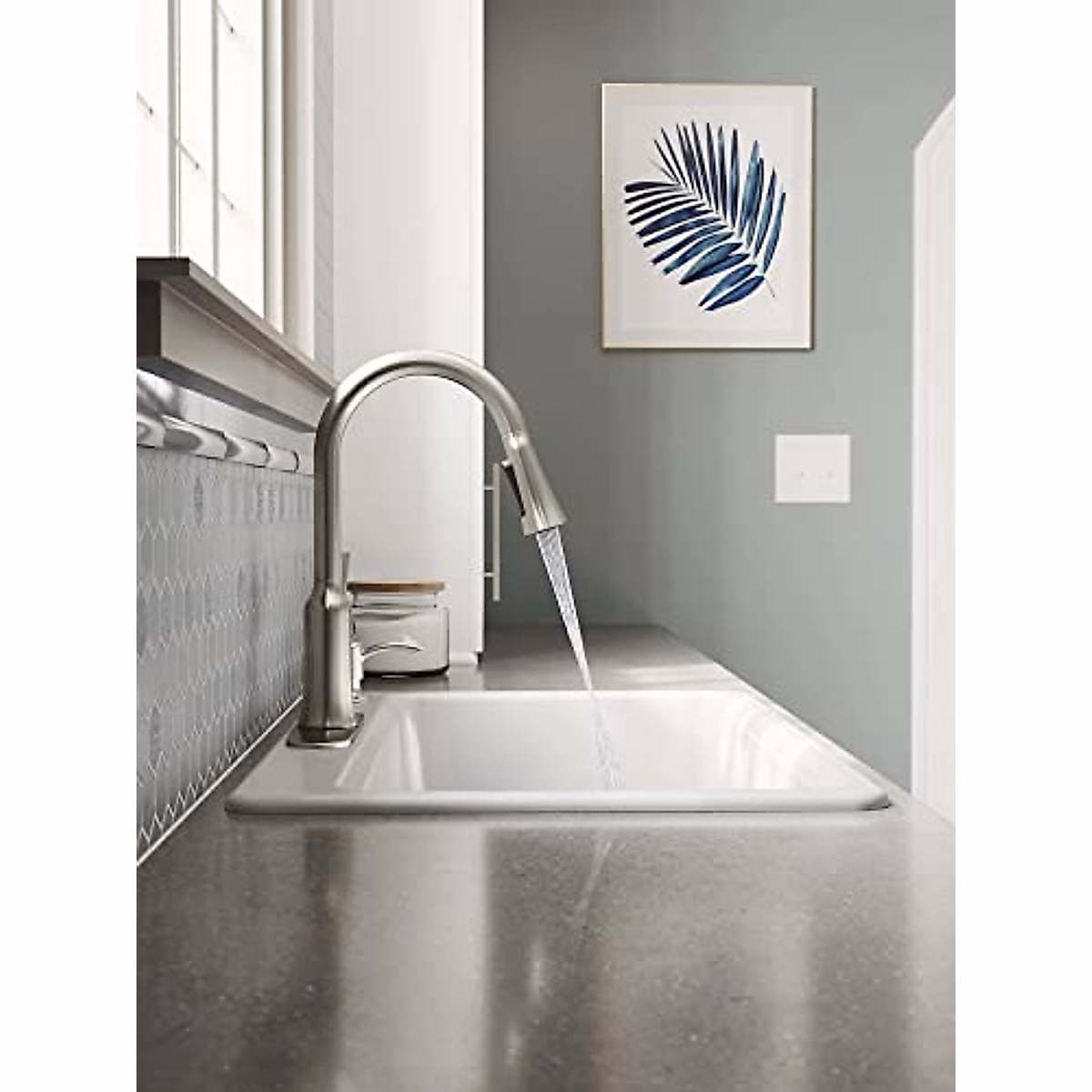 KOHLER Brynn Pull Down Kitchen Faucet, 2 Function sprayhead, Magnetic Docking, Stainless Steel, K-R23089-SD-VS