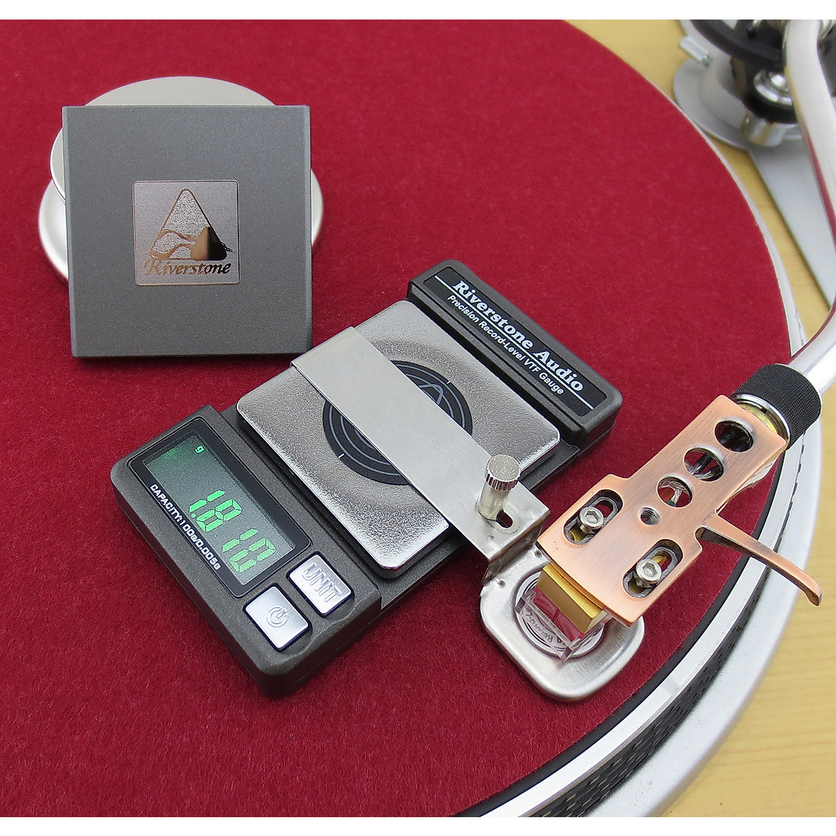 Riverstone Audio Precision RECORD LEVEL Turntable Stylus Tracking Force Pressure Gauge/Scale 100g, 0.005g Resolution (Graphite)
