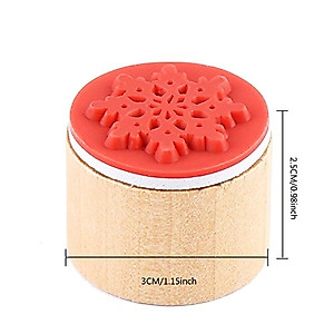 DECORA 6 Pieces Snowflake Floral Wooden Rubber Stamps for Card Making Scrapbooking and Crafts