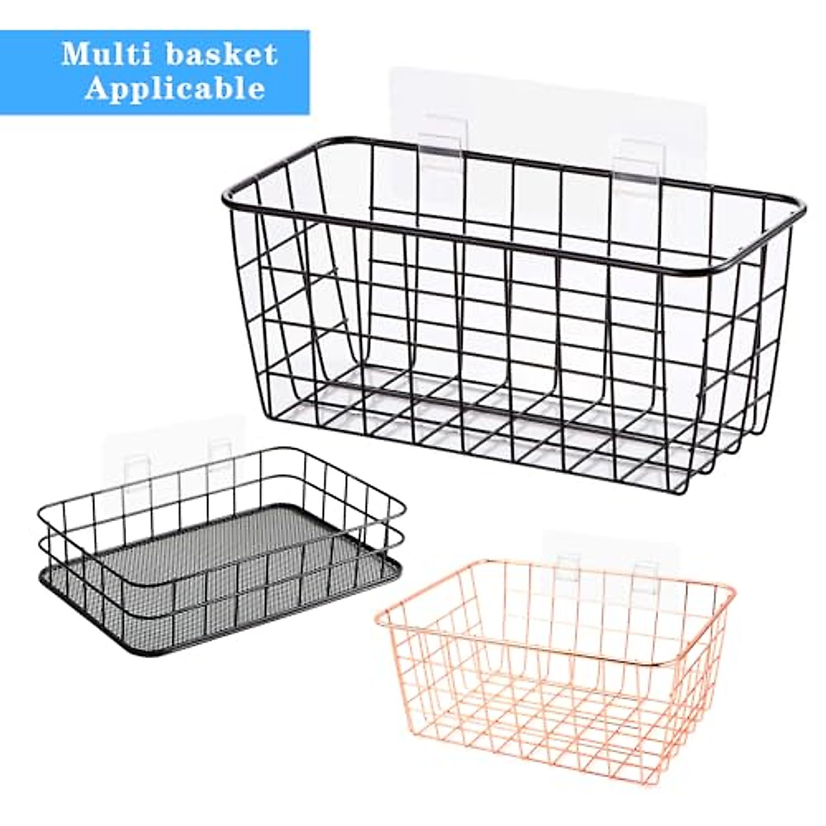 Shower Caddy Bathroom Organizers 6 Pcs Bathtub Shampoo Holder Self-Adhesive Spice Storage Shelves Inside Rack Replacement Corner Heads Hooks Wall Strips Baskets Suction Cup Hook Integrated Mounted