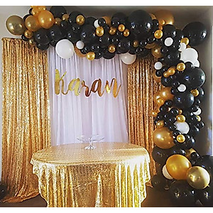 Sequin Backdrop Curtain Gold Sparkly Drapes 4 Panels 2ftx8ft Wedding Ceremony Backdrop Glitter Shimmer Fabric Backdrop Background