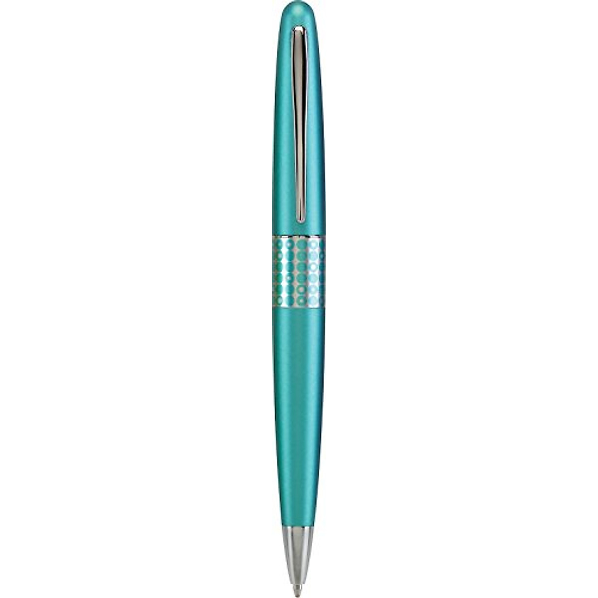 PILOT MR Retro Pop Collection Ballpoint Pen in Gift Box, Turquoise Barrel with Dots Accent, Medium Point Stainless Steel Nib, Refillable Black Ink (91426)