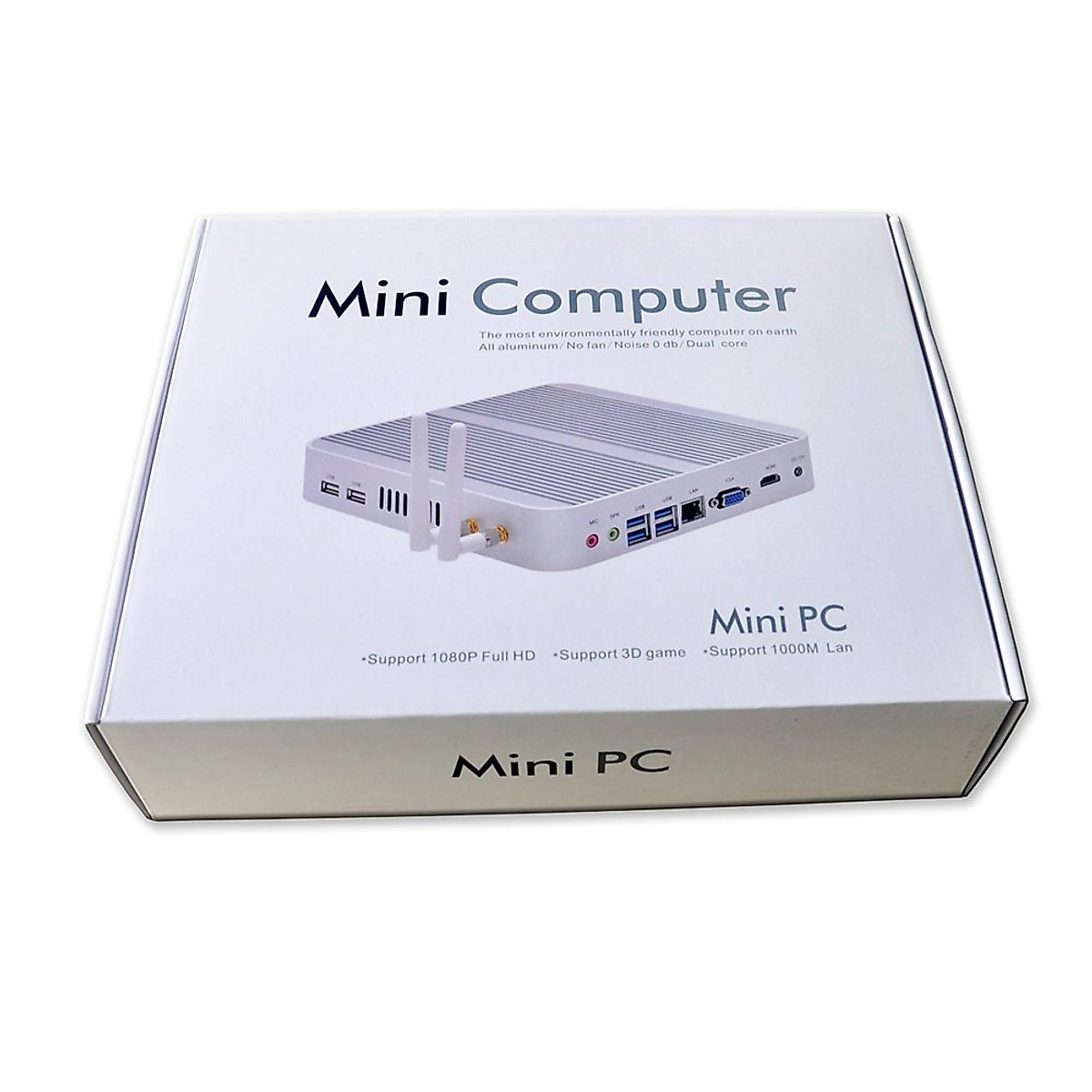 IDEARACE Fanless Mini Desktop Computer PC, i5 4th Gen. 1.6GHz-2.6GHz CPU, 8GB RAM 256GB SSD, 6xCOM RS232 4xUSB 3.0 2xNICs 2xHD Metal Case
