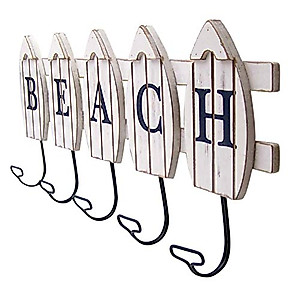 White Beach Wall Hooks for Towels, Coats, Coastal Beach House Decor, 2 Feet