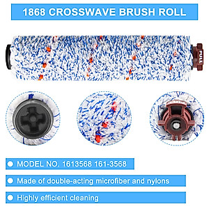 Replacement Parts for Bissell Crosswave and Bissell Crosswave Pet Pro 1785A 2306A 1785 Vacuum Cleaner, 2 Pack Crosswave Brush Roll 1868 and 2 Pack Crosswave Filters 1866