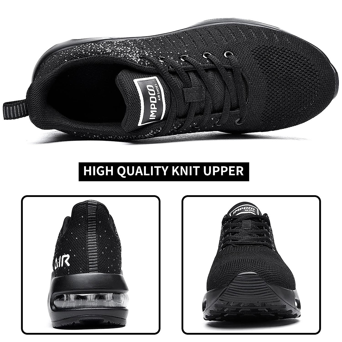 M MAGPER Women Air Running Sneakers Lightweight Walking Athletic Gym Sports Tennis Shoes Allblack US 9 B(M)