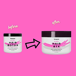 KERAZON Intensive Brazilian Hair Botox Treatment 8oz 236ml For All Hair Types, Thermal Activated Hair Mask Damaged Hair and Long Lasting Volume And Frizz Control. Packaging may vary.