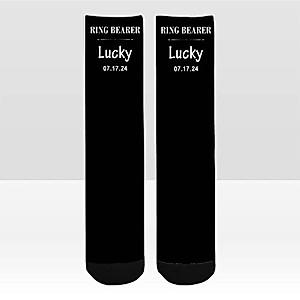 Custom Name Socks Ring Bearer Socks for Little Boy Kids Socks Funny Novelty Socks Athletic Crew Socks