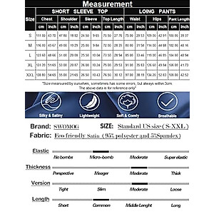 SWOMOG Mens Silky Satin Pajamas Set Short Sleeve Pjs Button Down Sleepwear Top & Long Pants Red XX-Large