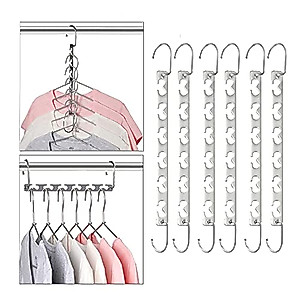 Magic Clothing Hangers Space Saving Sturdy Metal Hangers Wardrobe Closet Organizer Space Saving Hanger Pack of 6 Cascading Hangers