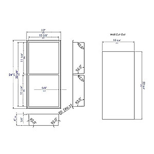 ALFI brand ABN1224-PSS Shower Niche, Polished Stainless Steel