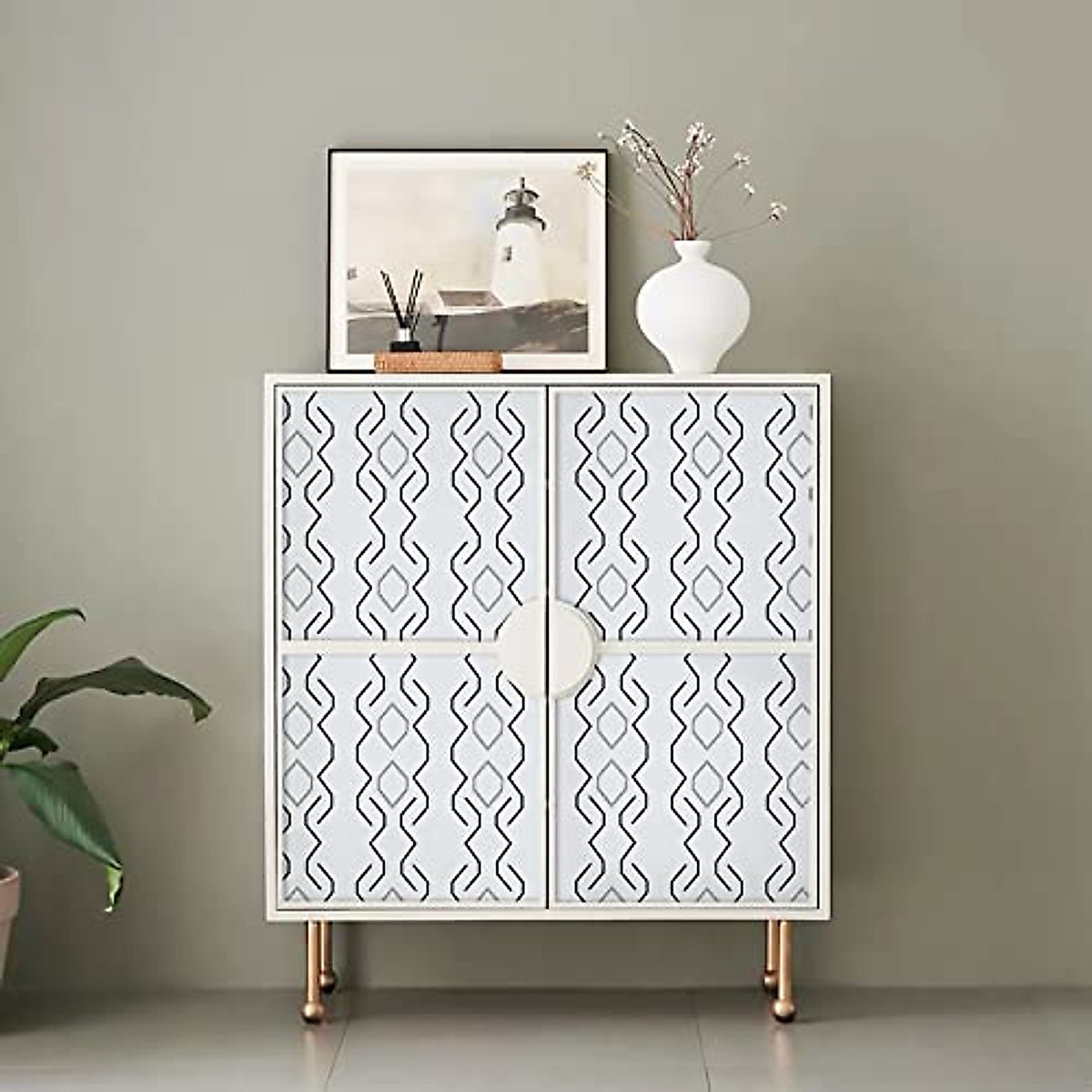 Micpolo Stripe Peel and Stick Wallpaper Black and Grey Contact Paper Geometric Self-Adhesive Wallpaper Modern Removable Vinyl Decor 17.7"X78"