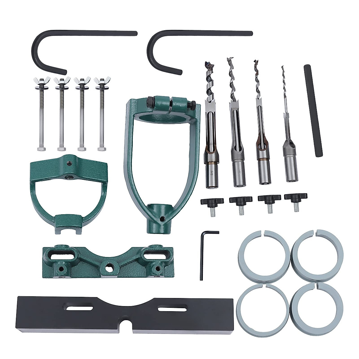 DYRABREST Mortising Mortise Locator Set Accessorie Woodworking Drilling Tenon Joint Mortise Mortising Attachment Woodworking Square Hole Chisel Mortising Mortise Tenon Drill for Bench Drill (B)