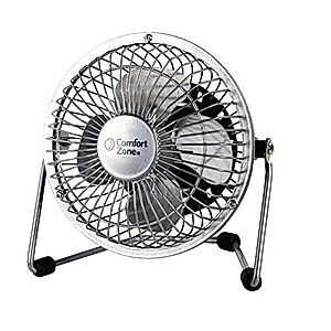 CCC COMFORT ZONE 4" High Velocity Desk top Fan, 4" Adjustable Cradle, Assorted