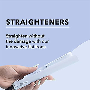 InStyler Max 1.25" Purple 2-Way Professional Rotating Iron with Sectioning Comb - Heated Tourmaline Ceramic Barrel Straightens Without Creasing for Blowout Styling - For All Hair Types