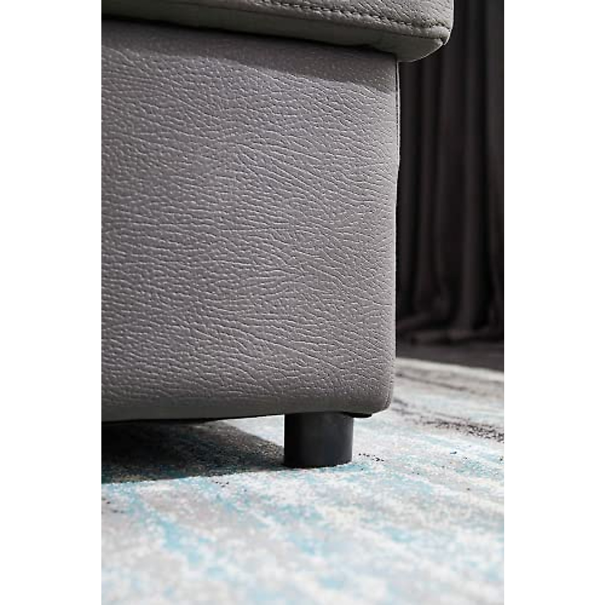 MOEO Convertible New Fabric Modern Sleeper Sectional Sofa Bed with Pull-Out Sofabed with Reversible Storage Chaise Lounge, L-Shaped 3 Seating Corner Couch for Living Room Bedroom, Graphite Grey, Gray