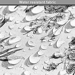 Ambesonne Black and White Fabric by The Yard, Vintage Floral Pattern Victorian Classic Royal Inspired New Modern Art, Decorative Fabric for Upholstery and Home Accents, 1 Yard, Black and White