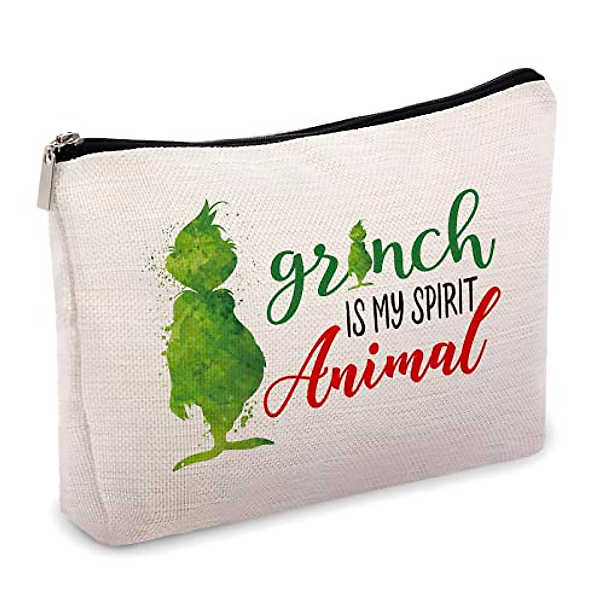 OUZ Grinch Is My Spirit Animal - Green Monster Makeup Bag, Fans Gifts, Gifts For Women Girl Cosmetic Bag(8M004)
