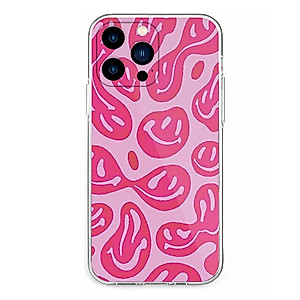 VICLASBISKIY Phone Case Hot Melted Face Psychedelic Pattern Compatible with iPhone 13 Mini Case Accessories Shock Scratch 3D Waterproof Transparent