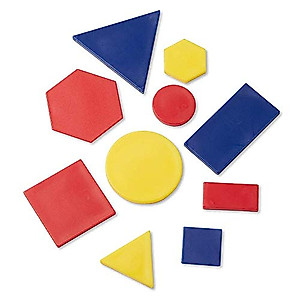 hand2mind Plastic Attribute Blocks Classroom Kit, Geometry Set, Preschool Learning, Manipulatives for Preschool, Montessori Math, Shapes for Toddlers, Home Schooling Materials Pre-K (Set of 6 Trays)