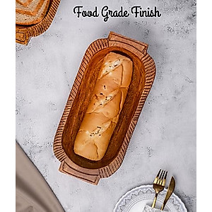 Mie Creations 14'' Large Wooden Dough Bowl for Decor, Huge Decorative Centerpiece Oval Tray Rustic Dough Bowls for Table, Hand Turned Long Wood Bowl