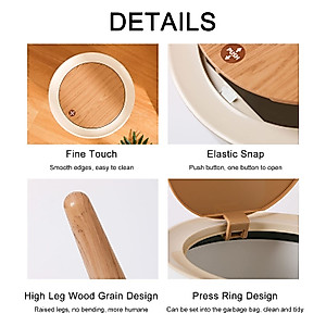 IKFLWJUTFW Small Trash Can with Lid Seamless Abstract mid Century Modern Stock 7 Liter Round Garbage Can Elasticity Press Cover Lid Wastebasket for Kitchen Bathroom Office 1.8 Gallon