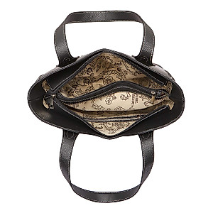 Elephant Rhinestone Studded Western Style Concealed Carry Purse Handbag Women Shoulder Bag Wallet Set (Black Set)