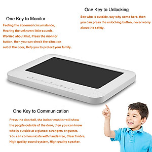 AMOCAM Video Intercom System, 7 Inche Monitor Wired Video Door Doorbell Kit, Outdoor IR Camera Door Intercom, Support Monitoring, 2-Way Intercom Unlocking for Home