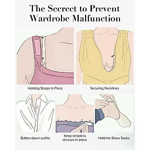 VOCH GALA 100 Strips Double Sided Tape for Fashion and Clothes, Waterproof Fashion Clothing Tape, Fabric Tape to Skin, Strong Adhesive Body Tape, Clear Transparent for All Skin Shades