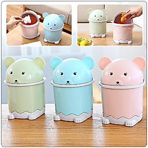 Toyvian 3Pcs Mini Desk Trash Can with Lid Waste Paper Basket Trash Bin Tiny Trash Can Waste Basket Tiny Trash Can Cute Trash Can Mini Baskets Desk Trash Can Desktop Trash Can Recycle Bin with Lid