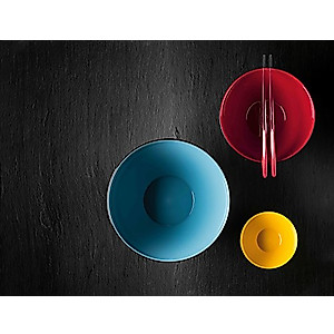 Guzzini My Fusion Large Bowl, BPA-Free Shatter-Resistant Acrylic, 9-3/4 inch Diameter, Ideal for Serving Main Dishes, Salads and Snacks, Grey, Yellow (Model: 281425141)