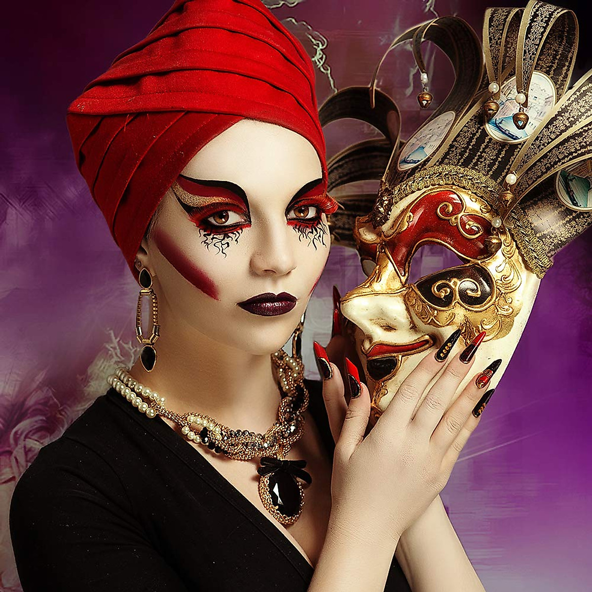 WXJ13 2 PCS Makeup Latex Bald Caps and 2 PCS Nylon Wig Caps for Costume Party Adult Costume Accessory