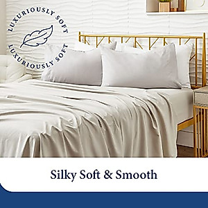 Cosy House Collection Luxury Bamboo Sheets - Blend of Rayon Derived from Bamboo - Cooling & Breathable, Silky Soft, 16-Inch Deep Pockets - 4-Piece Bedding Set - Queen, Royal Blue