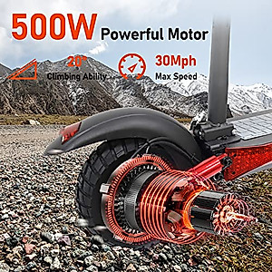 Electric Scooter 1200W/500W, 28-30 Mph & 28-43 Miles Electric Scooter for Adults, 48V Large Capacity Battery, 10'' Off Road Tires Dual Disc Brake, Folding E Scooter for Commuting/Off Road