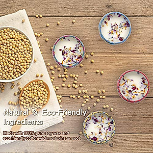 Orentas, Scented Candles Gift Set, Pure Natural Soybean for Aromatherapy Wax ,Travel Tin Candles for Home Meditation, Mother's Day Gift or Birthday Gifts 4 Packs, 4.4oz (Lemon/Rose/Orange/Lavender)