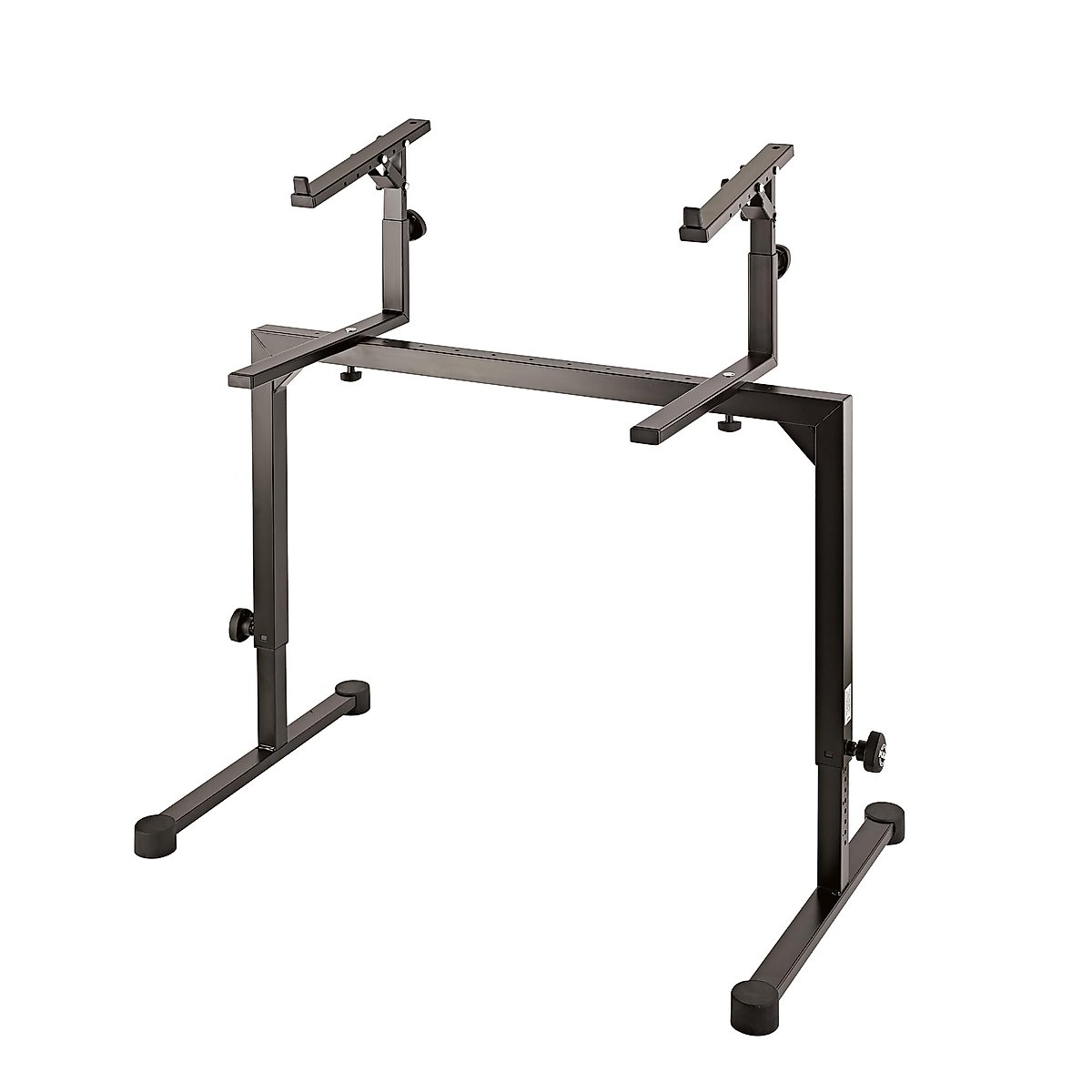 K&M Konig & Meyer 18811.000.55 Keyboard Stacker | Compatible w/ K&M Omega Table Style Stand | Add Keyboard, Laptop, Midi Controller, Mixer | Height/ Tilt/ Width Adjustment | Steel | German Made Black
