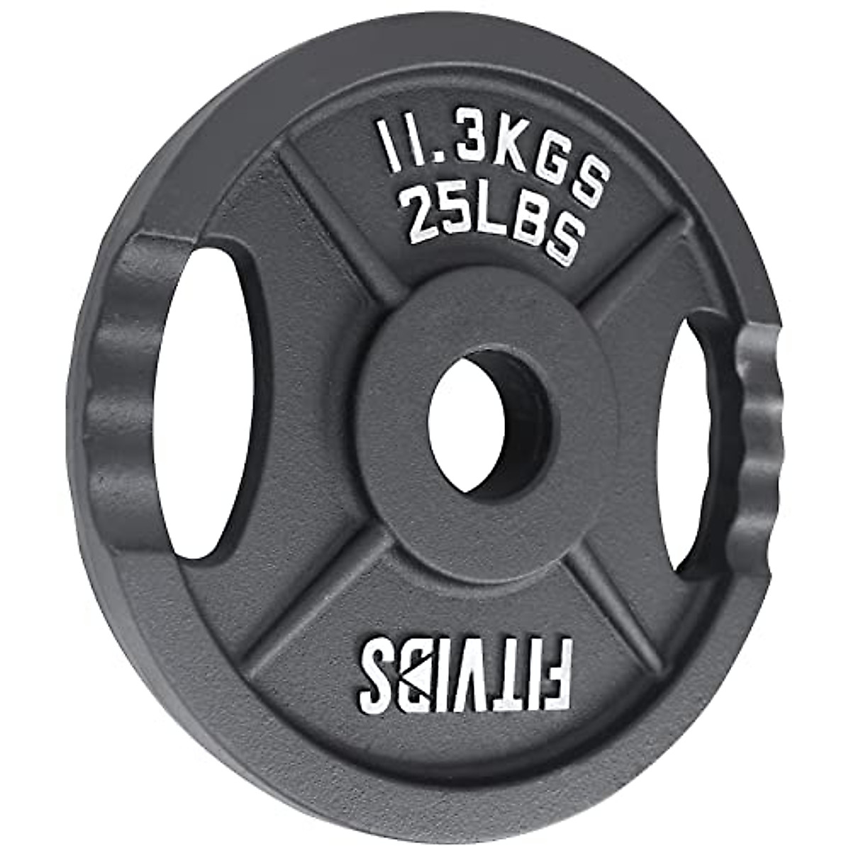 Signature Fitness Cast Iron Plate Weight Plate for Strength Training and Weightlifting, 2-Inch Center (Olympic), 25LB (Single)