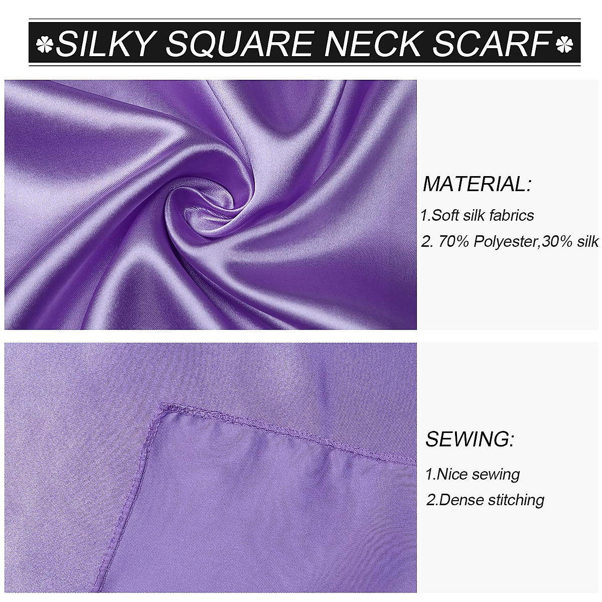 SATINIOR 15 Pieces Women Square Neck Scarf Mixed Solid Colored Neckerchief Head Wraps Scarf Bandana