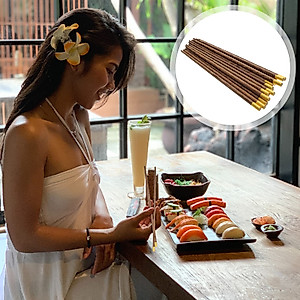 Yardwe 10 Pairs Chopsticks Existing Tableware Wooden Cutlery Toddler Cutlery Sushi Chopstick Wood Cutlery Rust Proof Dinner Chopstick Daily Use Food Chopstick Wenge Dishwasher Accessories