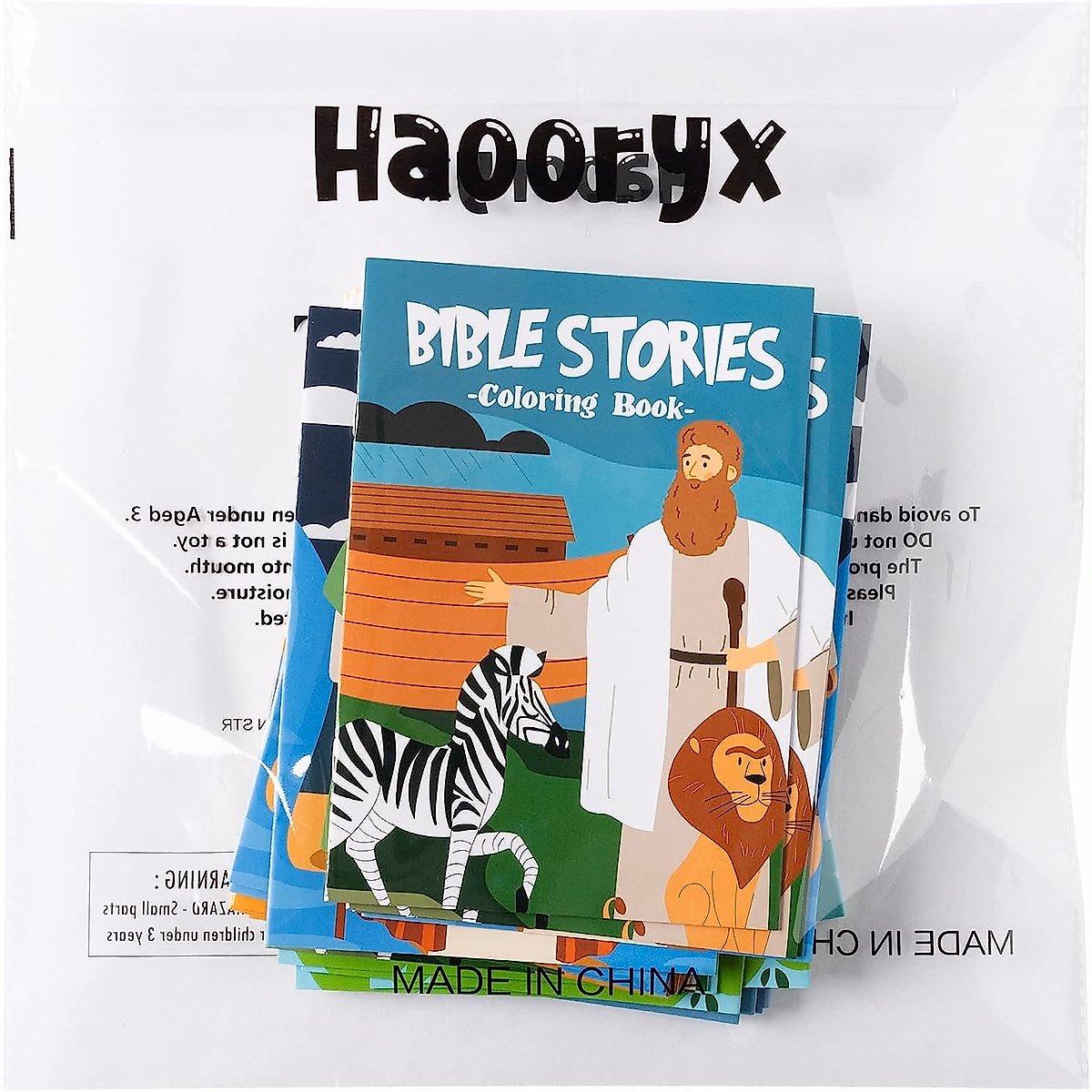 Haooryx Christian Bible Stories Coloring Books 24PCS Mini Booklets Crafts for Kids DIY Art Drawing Book with Jesus Angels Church Fun Holiday Presents Classroom Games Prizes Party Bag Fillers