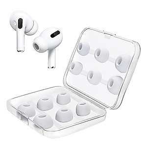 6 Pairs Replacement Ear Tips for AirPods Pro and AirPods Pro 2nd Generation with Noise Reduction Hole, Silicone Earbuds Tips for AirPods Pro with Portable Storage Box (Sizes, S/M/L, White)