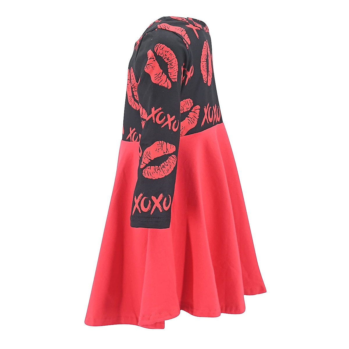 Unique Baby Girls Valentines Day Kisses Lips Tutu Dress (4Y, Red)