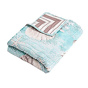 Barefoot Bungalow Ocean Throw Blanket, 50 x 60-inch, Turquoise