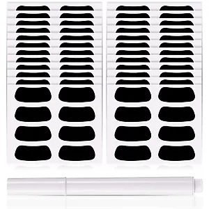 72 Pairs Sports Eye Black Stickers Eye Strips Sports Breathable Eye Stickers with 1 White Pencil for Baseball Football Softball Fans on Game Day (Black)