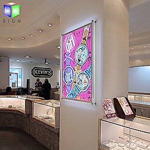 HKSIGN-A2 Acrylic Backlit Light Crystal Led Photo Frame Light Box for Office Store Sign Display with Wall Mounted