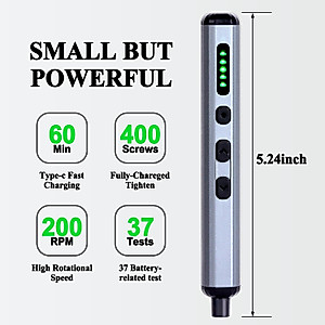 Mulzadl Mini Electric Screwdriver Set - 68 in 1 Power Screwdriver with Magnetic Bits - 64 S2 Universal Bits, 5 Torque Settings, 4 LED Lights - Tool Kit for Repairing Phones Cameras Laptops Watches