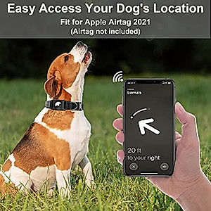 Waterproof Airtag Dog Collar, SANKALA Padded Apple Air Tag Dog Collar, Heavy Duty Dog Collar with AirTag Holder [Full Body Covered], Adjustable Air Tag Pet Collar for Small Medium Large Dogs, L