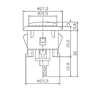 SANWA 6 pcs OBSF-24 Original Push Button 24mm - for Arcade Jamma Video Game & Arcade Joystick Games Console (Green) S@NWA