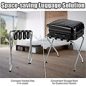 Giantex Luggage Rack, Silver, Black