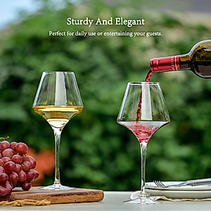 BACLIFE Red Wine Glasses Set of 4 – 17.5oz Premium Crystal Wine Glass With Long Stem – Hand Blown Burgundy Wine Glasses – Unique Gift for Wedding, Anniversary, Christmas